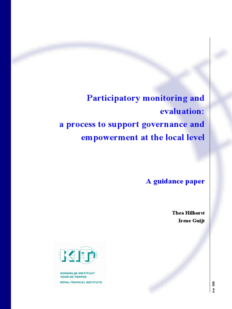 Participatory Monitoring and Evaluation: A Process To Support ...