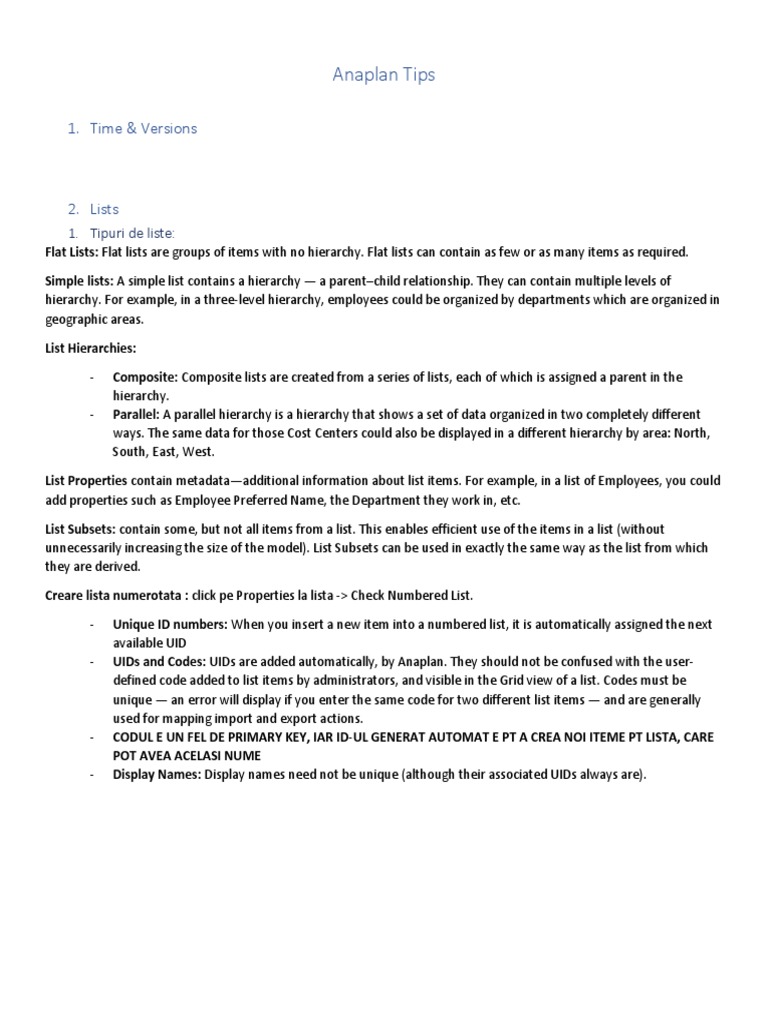 Anaplan Tips | PDF
