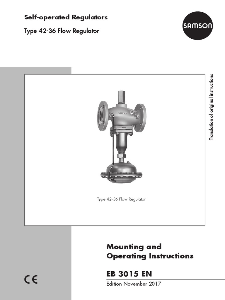 Flow Regulator SAMSON 42-36 Manual | PDF | Valve | Flow Measurement