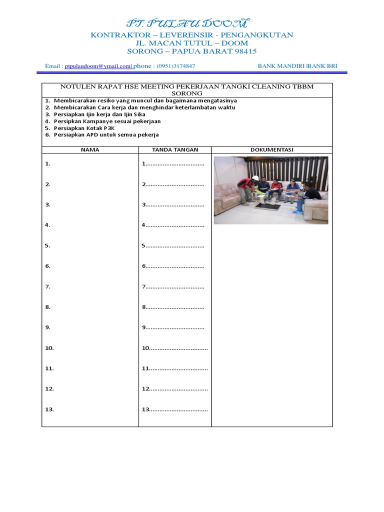 7) Notulen Rapat Hse | PDF