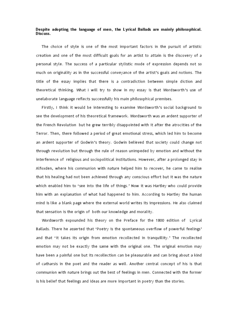 Notes On Pre-Romantic Poetry | PDF | William Wordsworth | Poetry