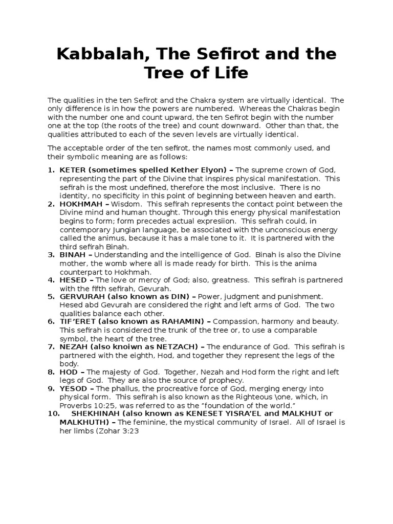 Kabbalah and the Tree of Life Guide | PDF | Religious Behaviour And ...
