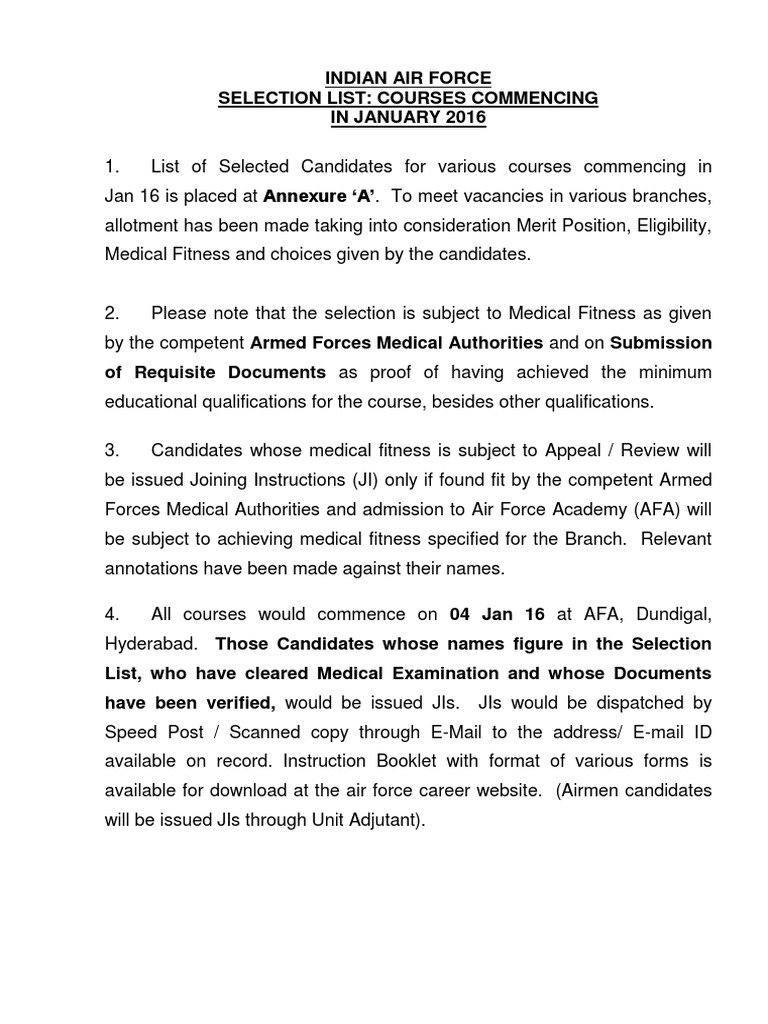 IAF Merit List 2016 Course | PDF | Economy Of India | Leisure