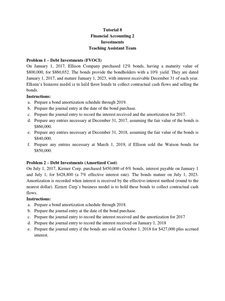Tutorial 8 (Exercise) | Download Free PDF | Bonds (Finance) | Interest