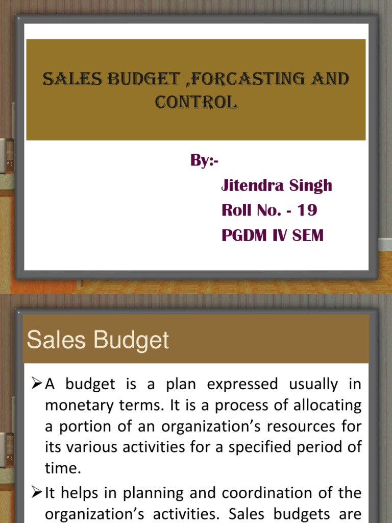 Sales Budget PDF | PDF | Forecasting | Marketing