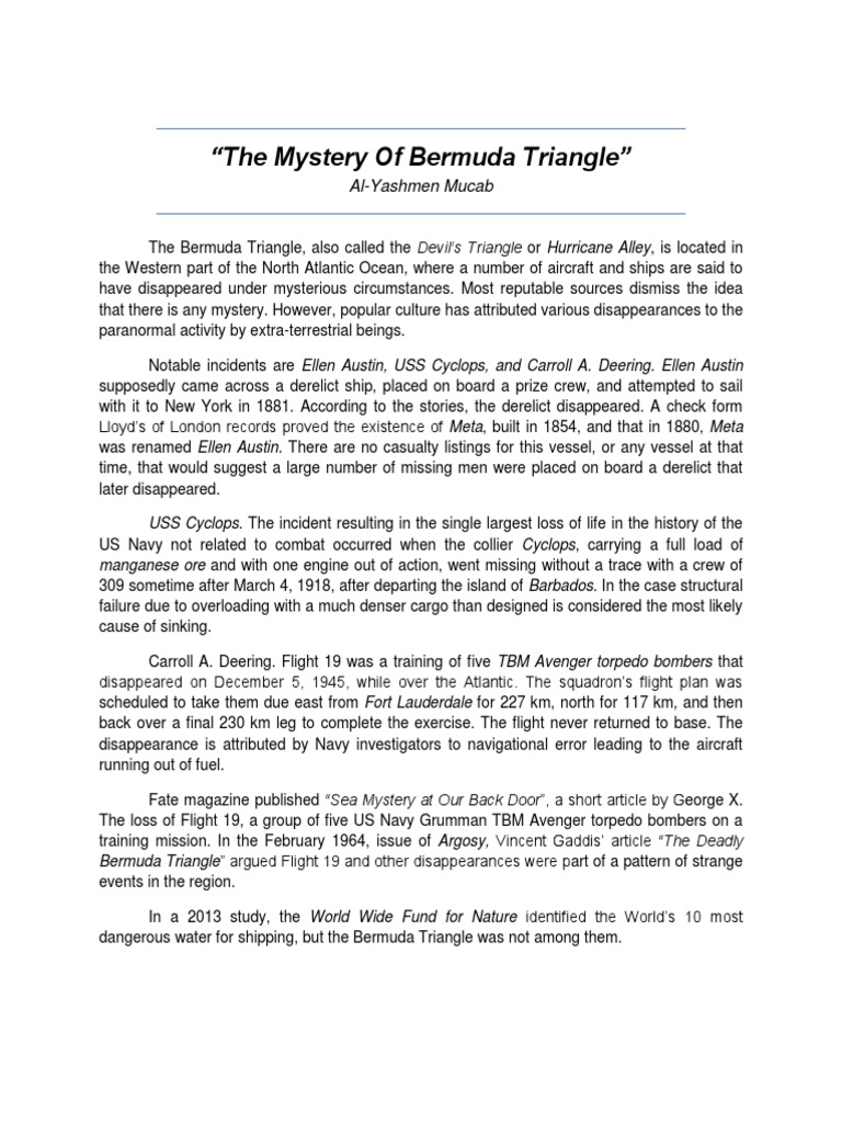 Bermuda Triangle Mysteries | PDF | Ships | Violence