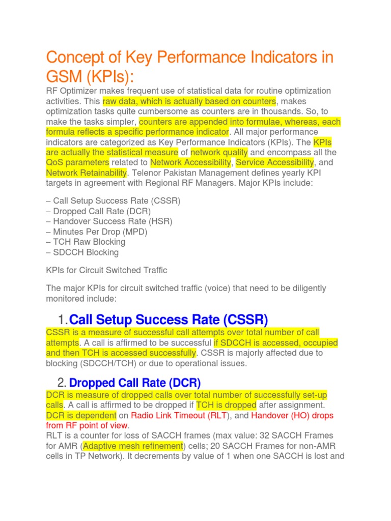 2G Kpi Introduction | PDF | Performance Indicator | Telecommunications ...