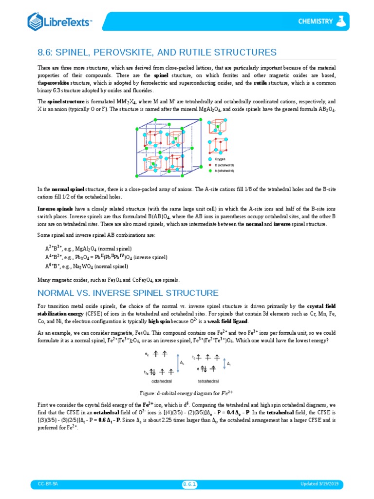 8.6 Spinel, Perovskite, and Rutile Structures PDF | PDF ...