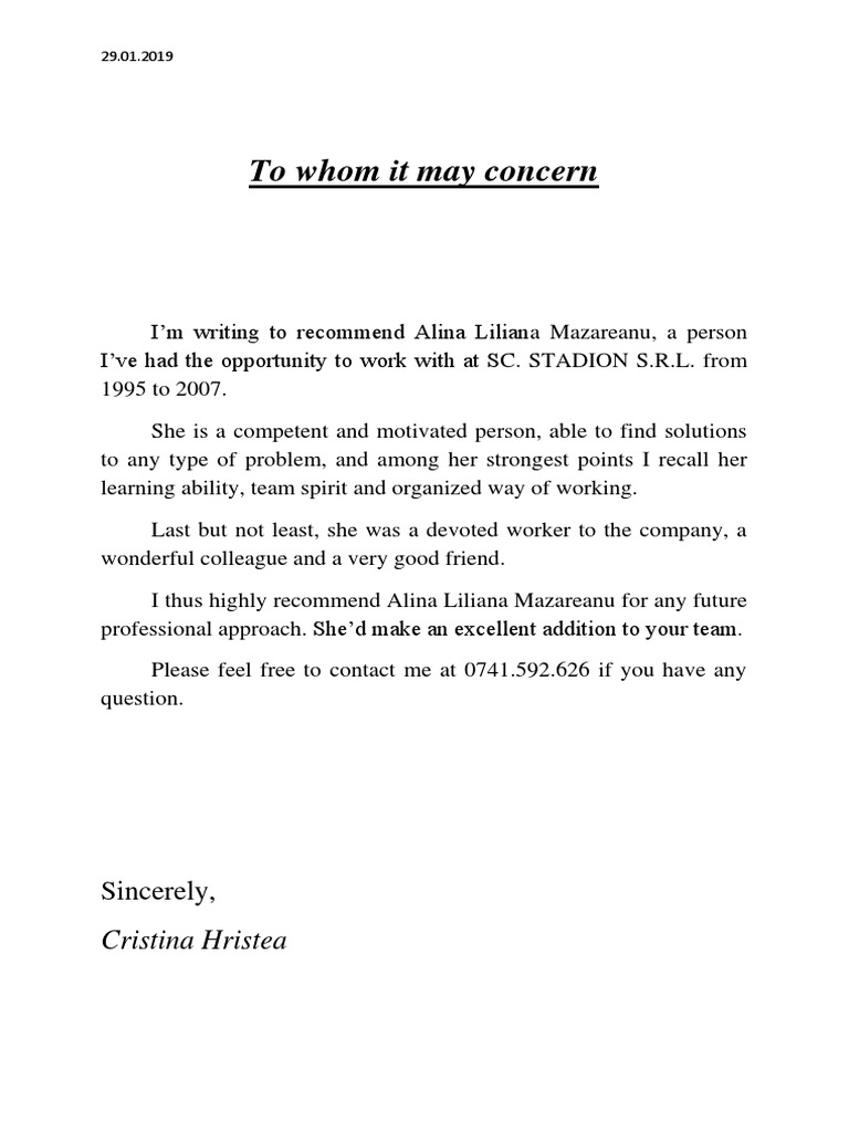 Letter of Reccommendation | PDF