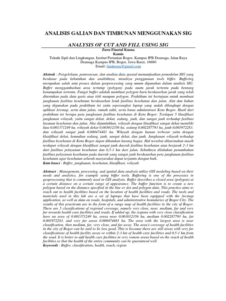 Analisis Cut and Fill dengan SIG | PDF