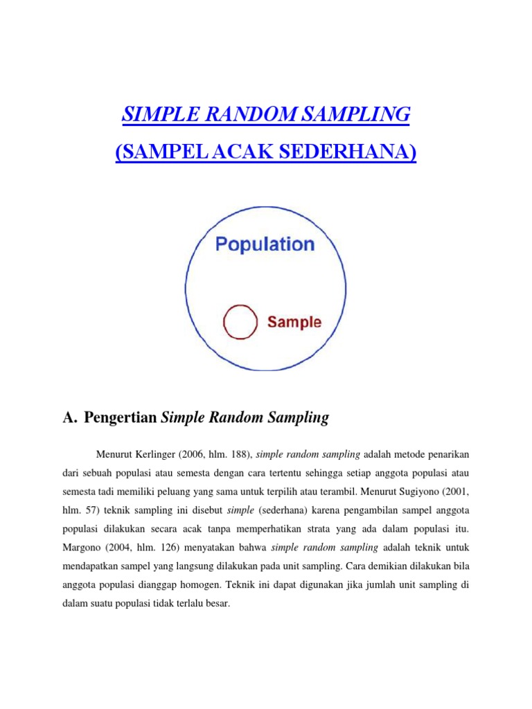 Simple Random Sampling | PDF