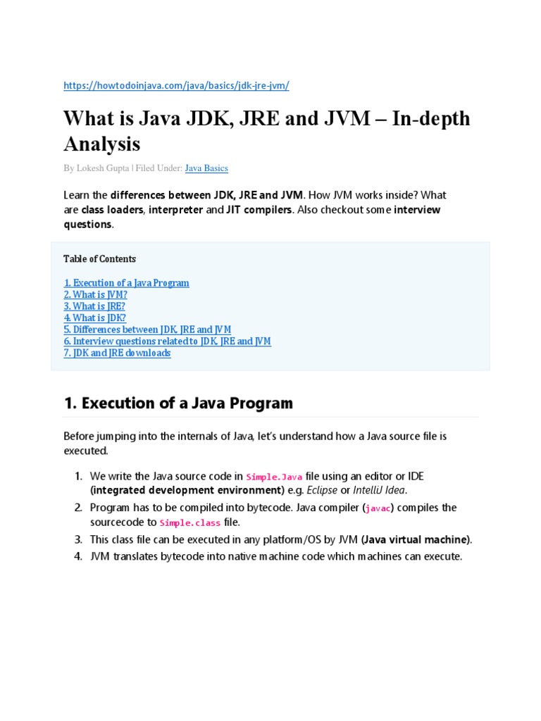 JDK Jre JVM | PDF | Java Virtual Machine | Java (Software Platform)