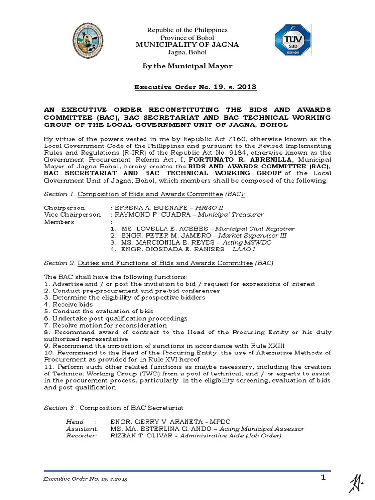 EO No.-19 s.2013 BAC Composition | PDF | Public Law | Virtue