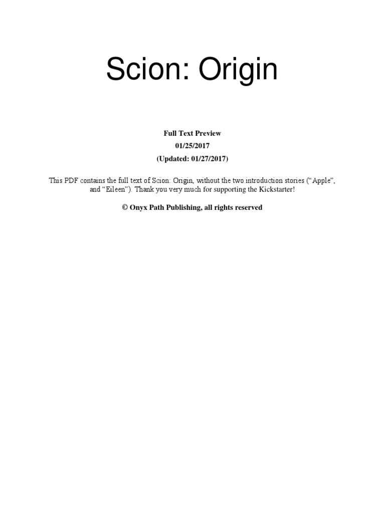 Scion: Origin - A Mythic Adventure Guide | PDF | Hero | Divinity
