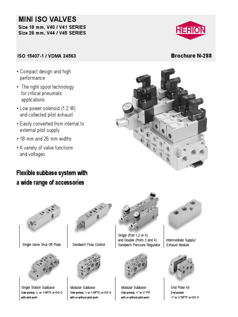 Mini Iso Valves: Herion | PDF | Valve | Switch