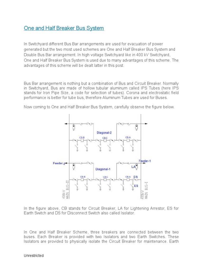 One and Half Breaker Bus System | PDF | Electrical Substation | Power ...