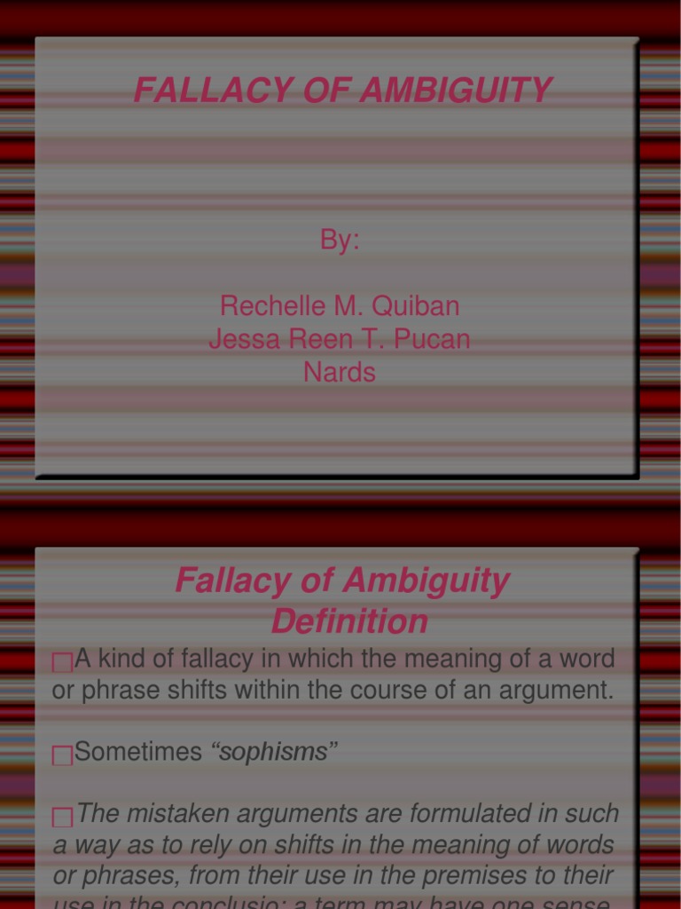 Fallacy On Ambiguity Adddq | PDF | Fallacy | Ambiguity