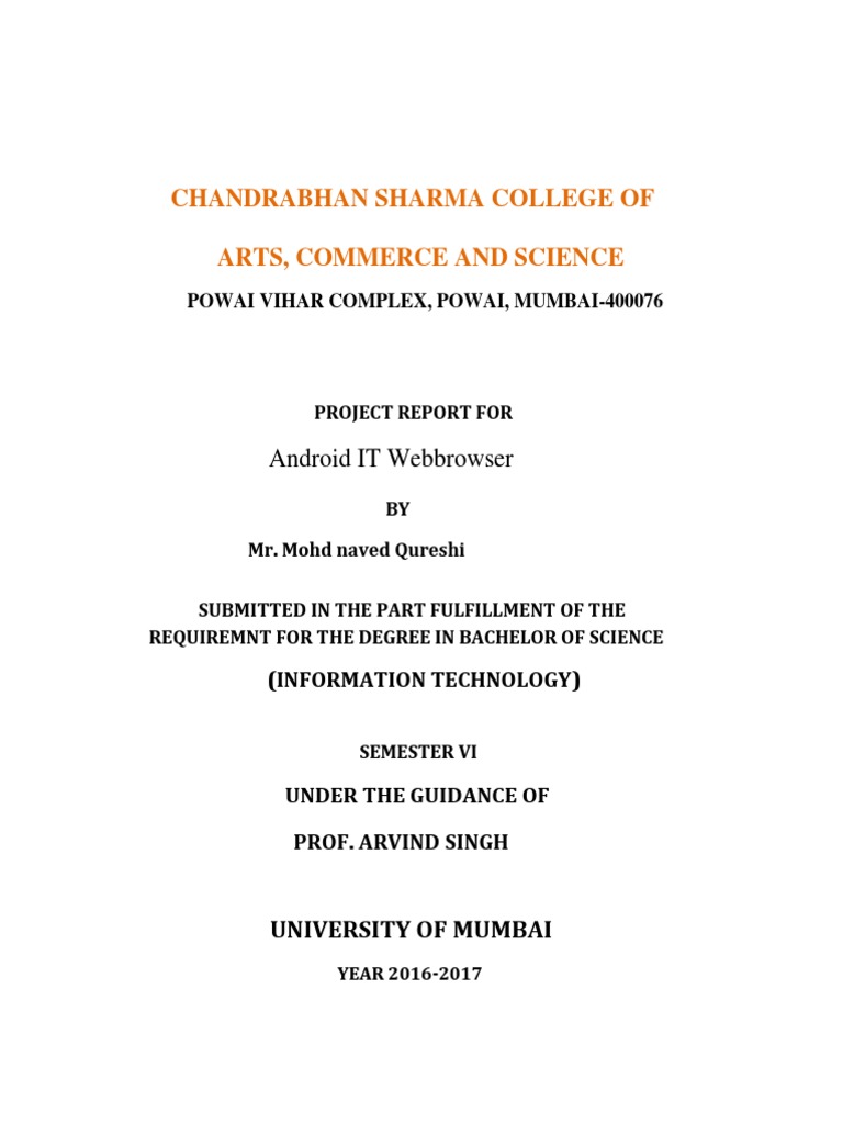 Chandrabhan Sharma College of Arts, Commerce and Science: Android IT Webbrowser | PDF | Android ...