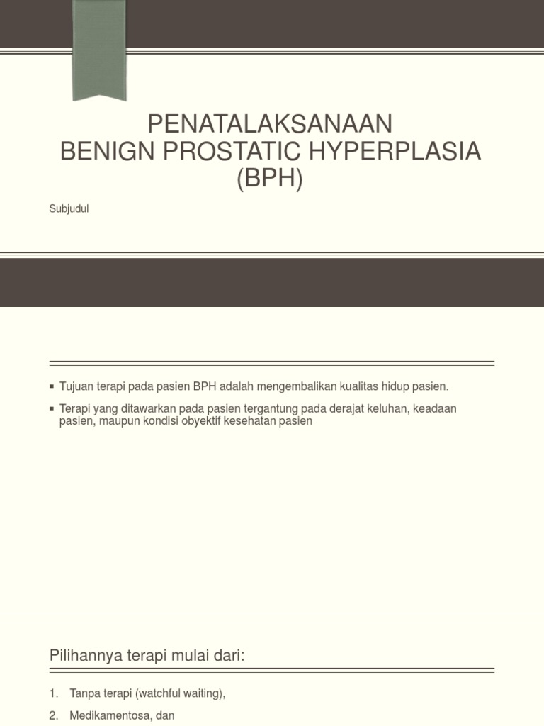 Penatalaksanaan BPH | PDF | Sains & Matematika