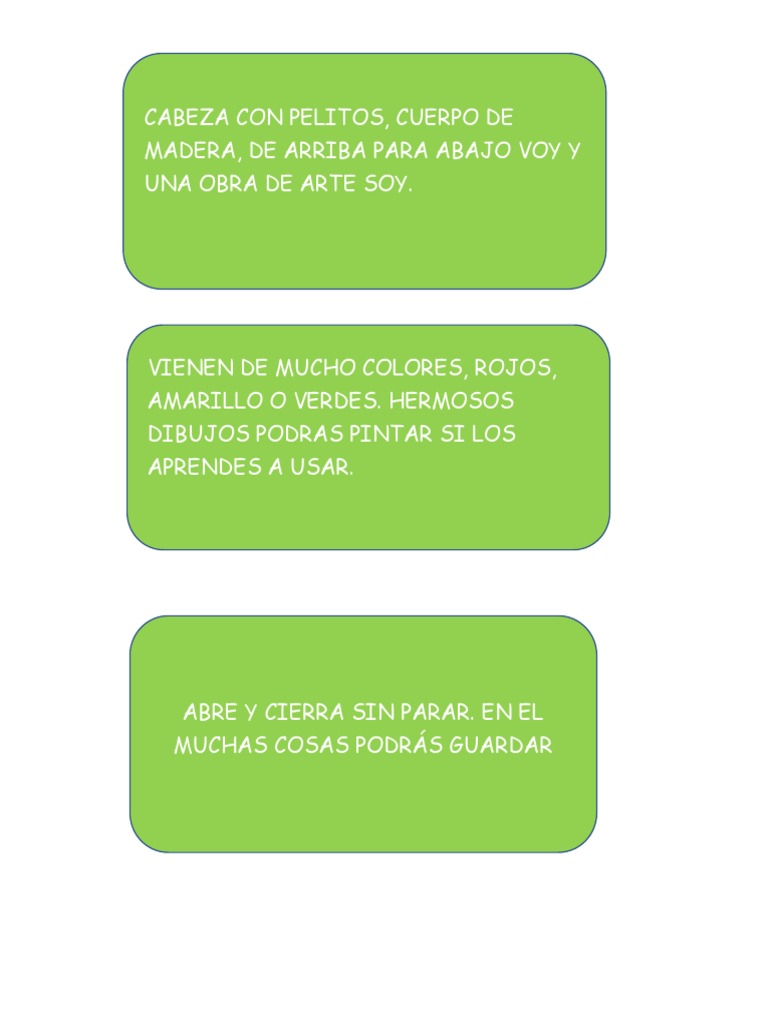 Adivinanzas Útiles Escolares | PDF | Ocio | Deportes