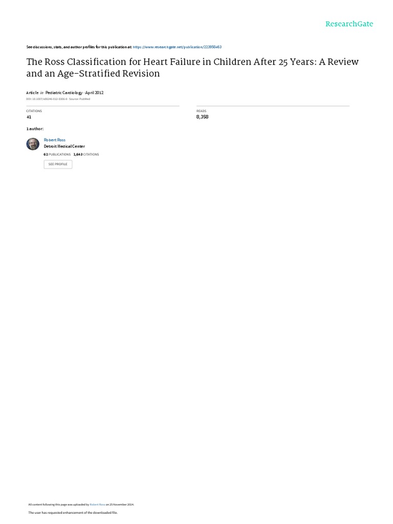 Ross Score Pdf Heart Failure Cardiovascular System