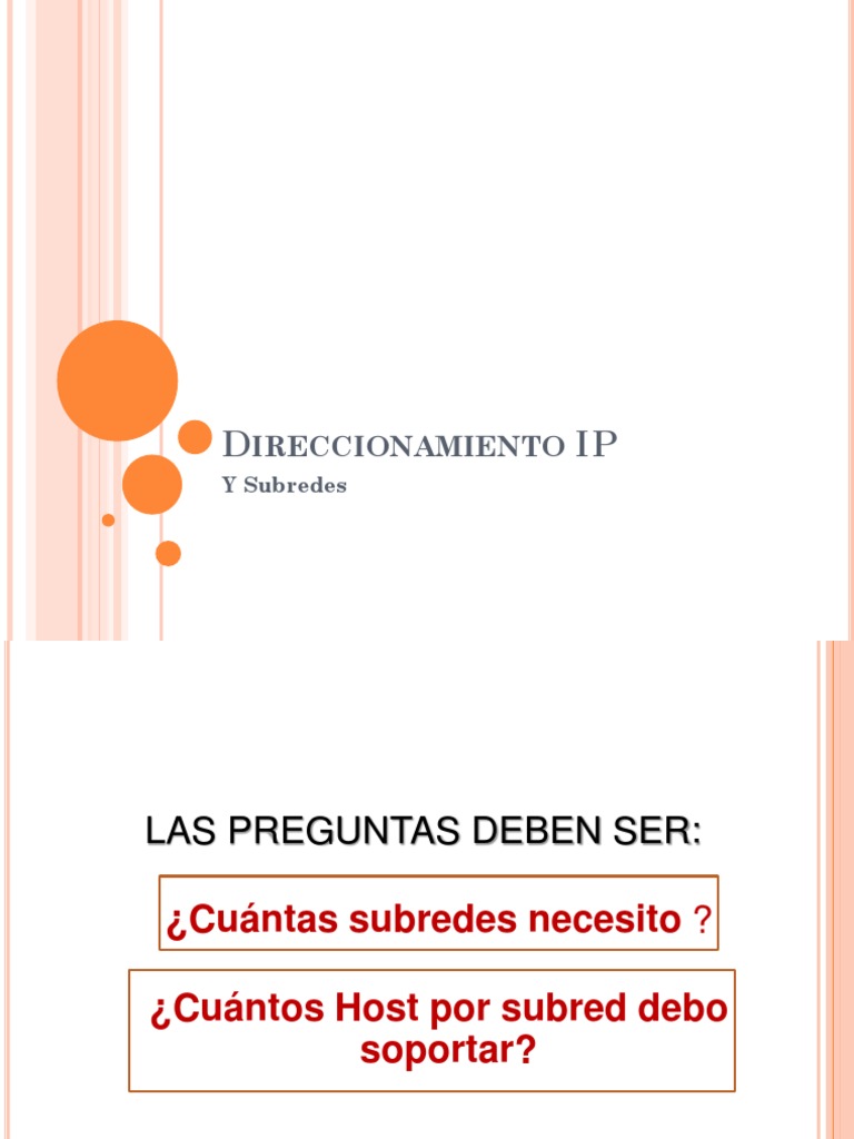 Direccionamiento IP y Subredes | PDF | Dirección IP | Arquitectura de Computadores