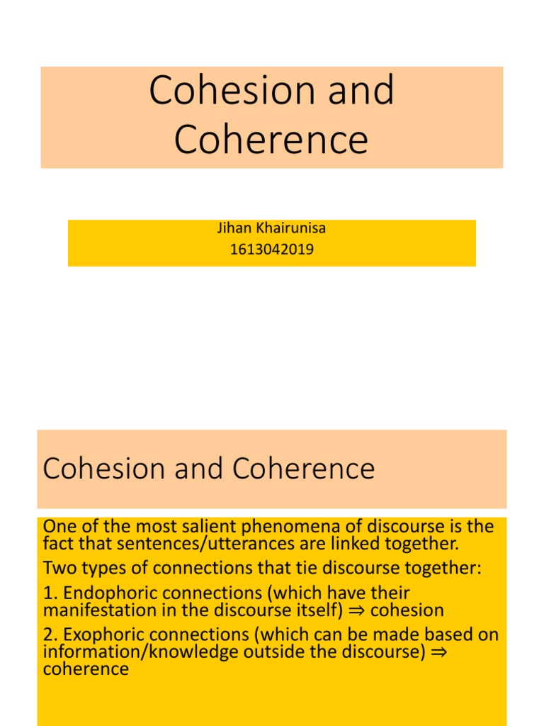 Coherence and Cohesion | PDF | Pronoun | Language Mechanics