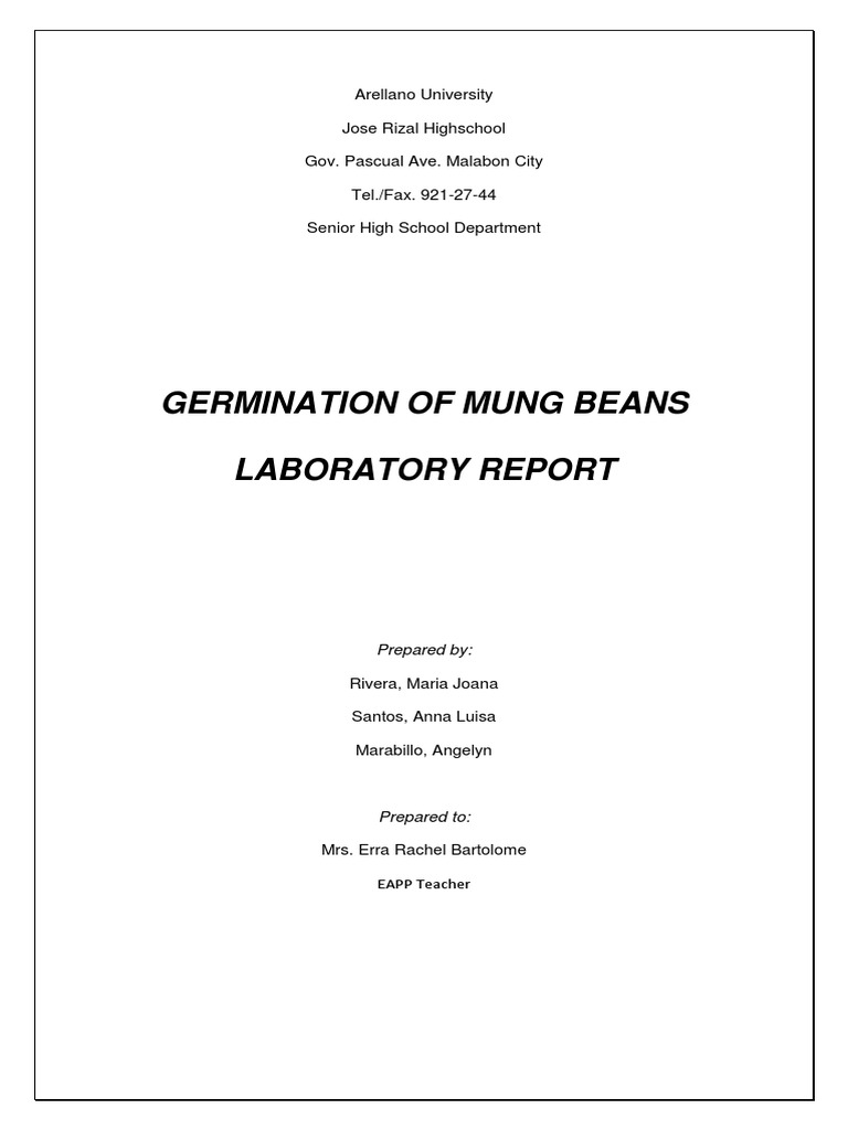 Lab Report | PDF | Bean | Germination