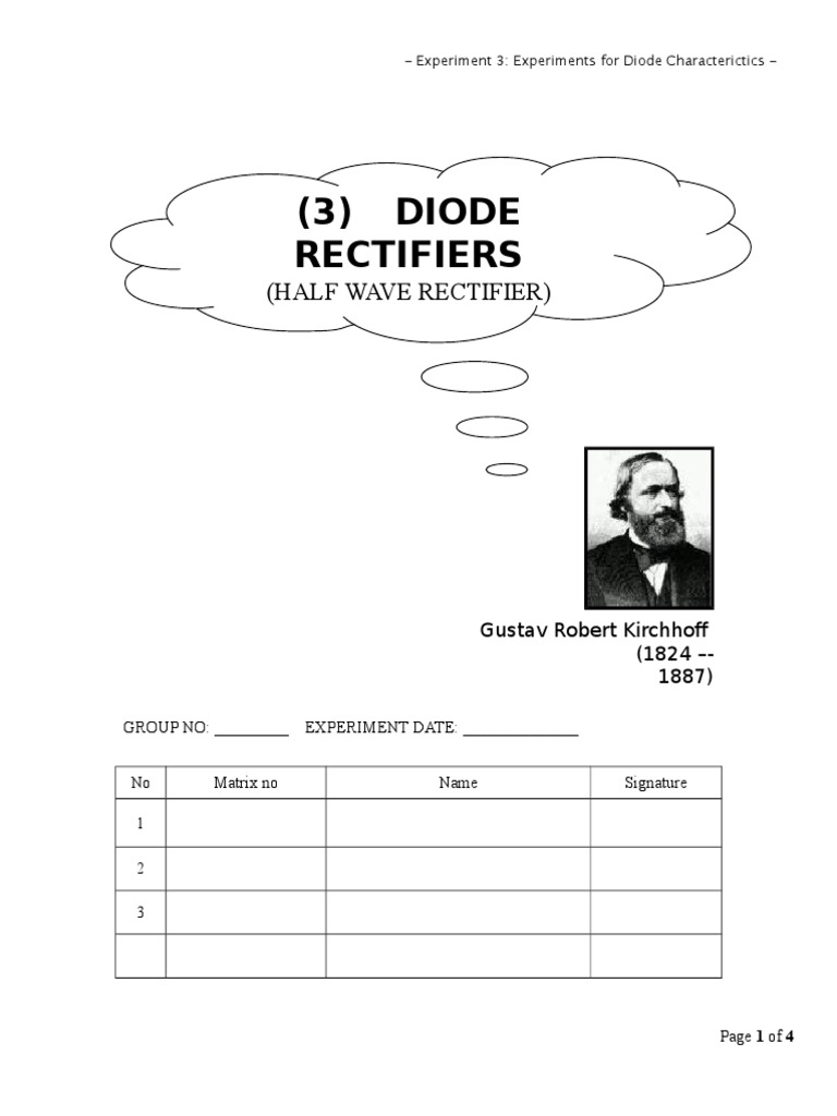 LAB 3 - Diode Rectifier - Half Wave Rectifiers | PDF | Rectifier ...
