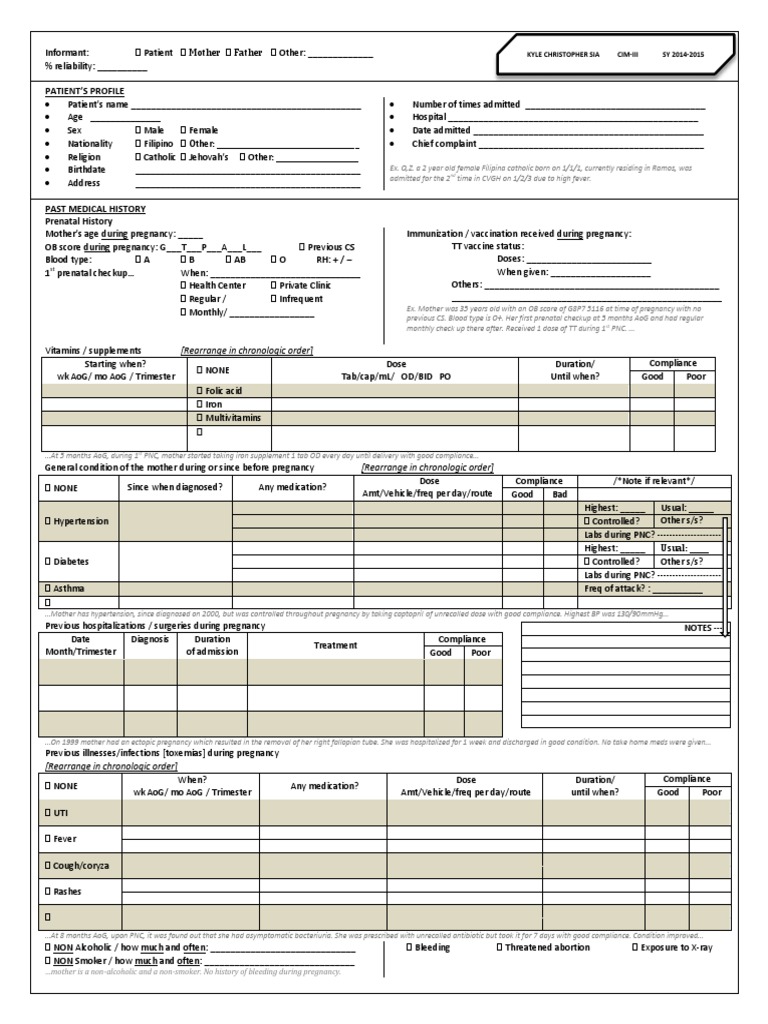 Pedia Form Sample (Alpha) | Download Free PDF | Childbirth | Breastfeeding