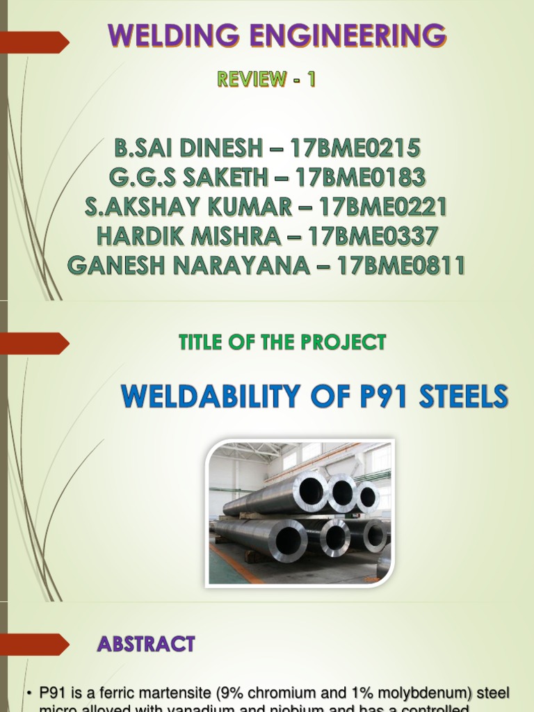 Weldability and Properties of P91 Steel | PDF | Welding | Construction