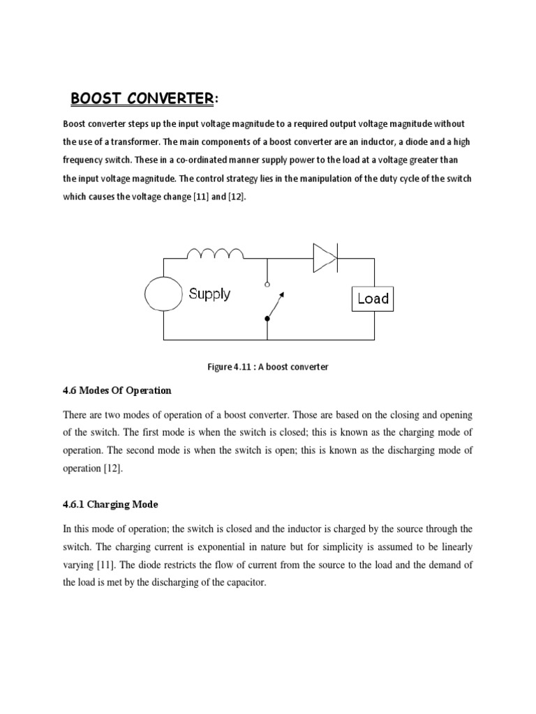 Boost Converter:: 4.6 Modes of Operation | PDF | Computer Engineering ...