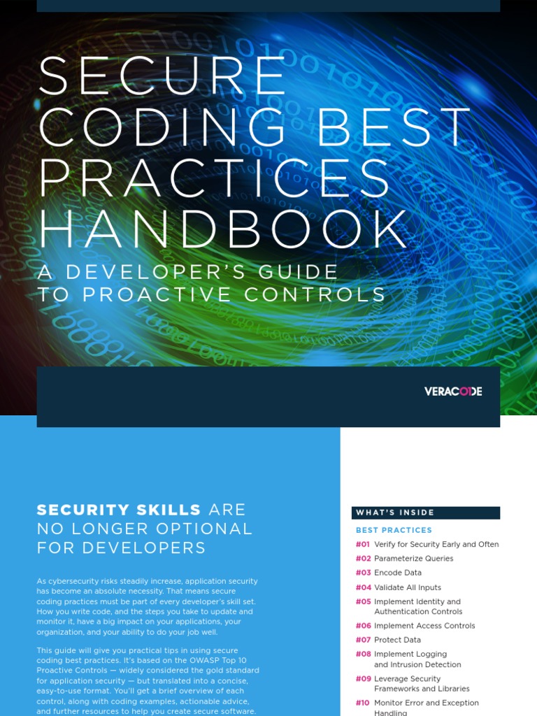 Secure Coding Best Practices Handbook Veracode Guide Pdf Access Control Computer Security