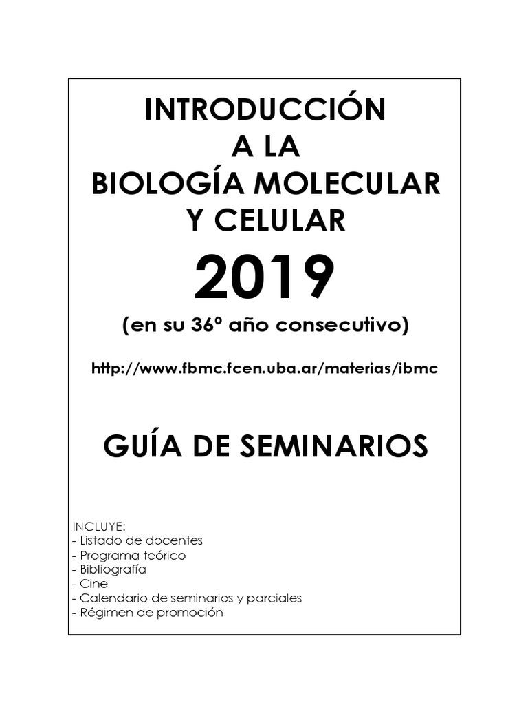 Gui301a Seminarios IBMC 2019 PDF | PDF | Adn | Reacción en cadena de la polimerasa