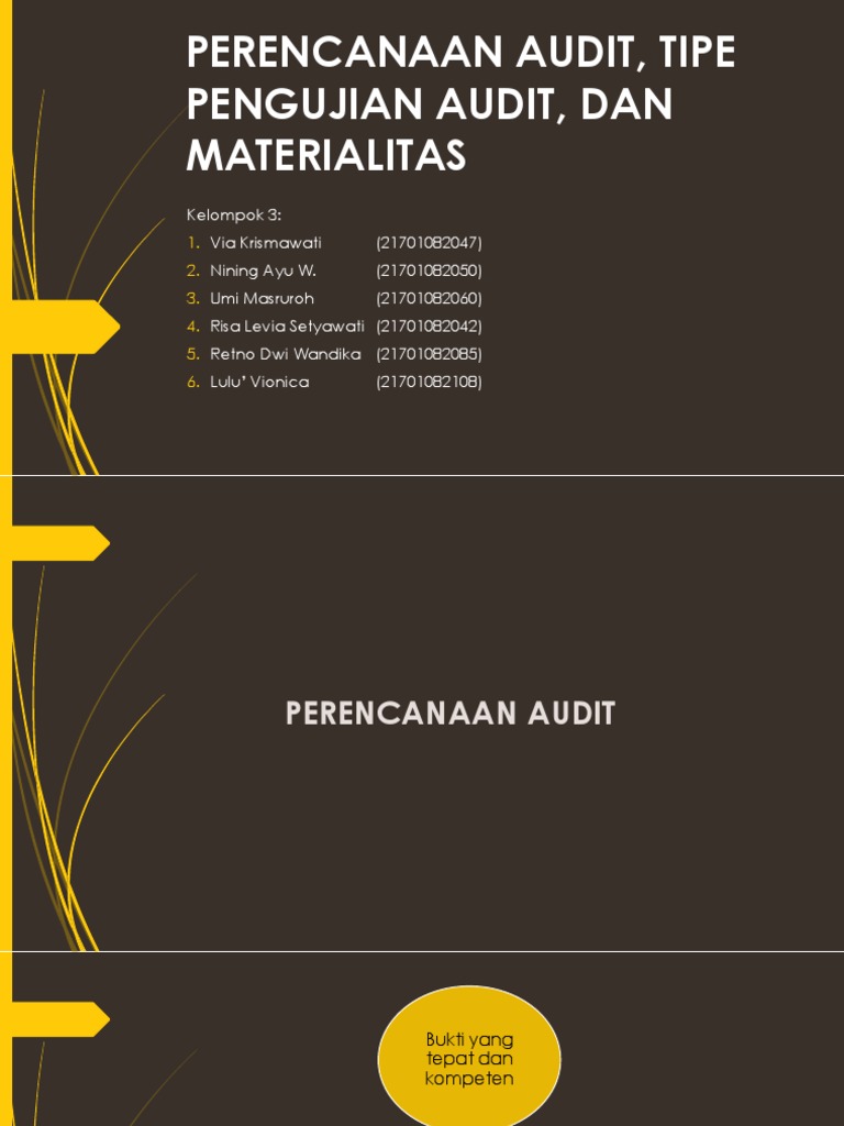 3 - Perencanaan Audit, Tipe Pengujian Audit, Dan | PDF 3 - Perencanaan Audit, Tipe Pengujian Audit, Dan | PDF