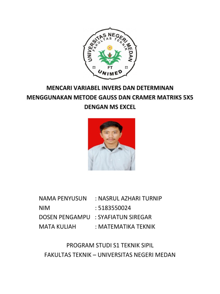 Mencari Variabel Invers Dan Determinan Menggunakan Metode Gauss Dan ...