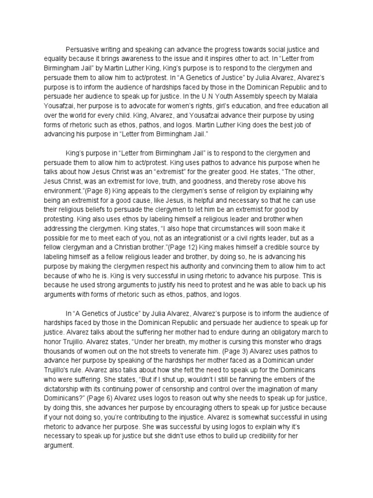 Rhetorical Analysis Essay | PDF | Malala Yousafzai | Rhetoric