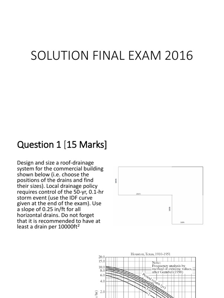 CVG 3120 Solution Final Exam 2016 | PDF | Drainage Basin | Hydrology