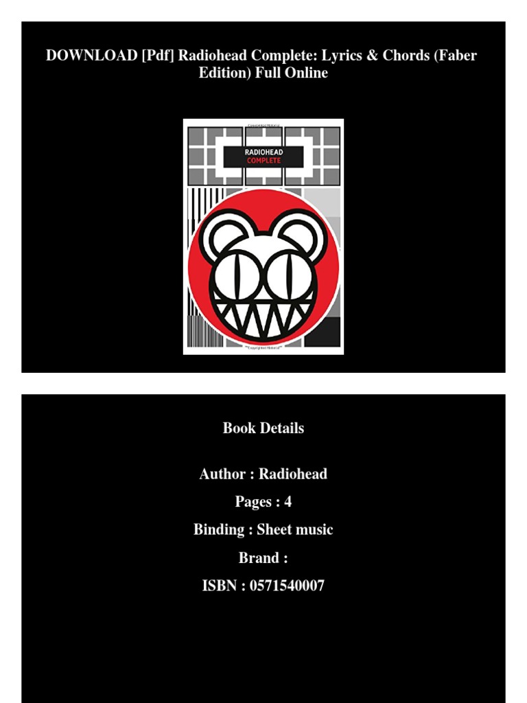 (PDF) Radiohead Complete: Lyrics & Chords (Faber Edition) Full Online | PDF