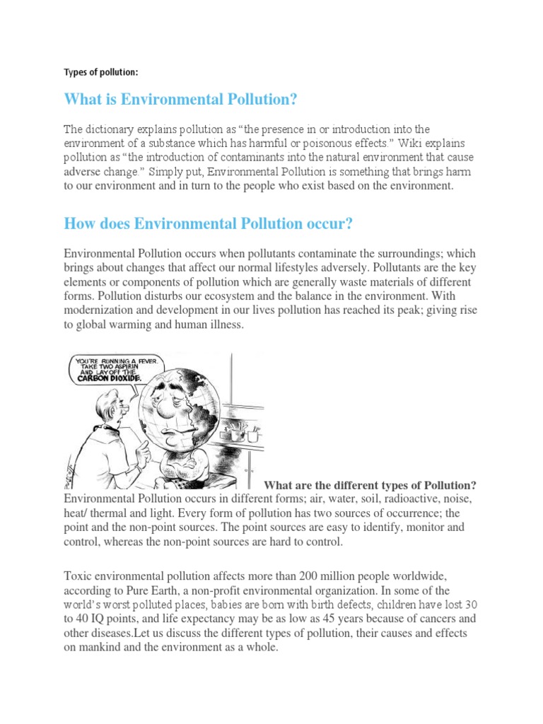 Types of Pollution | PDF | Pollution | Air Pollution