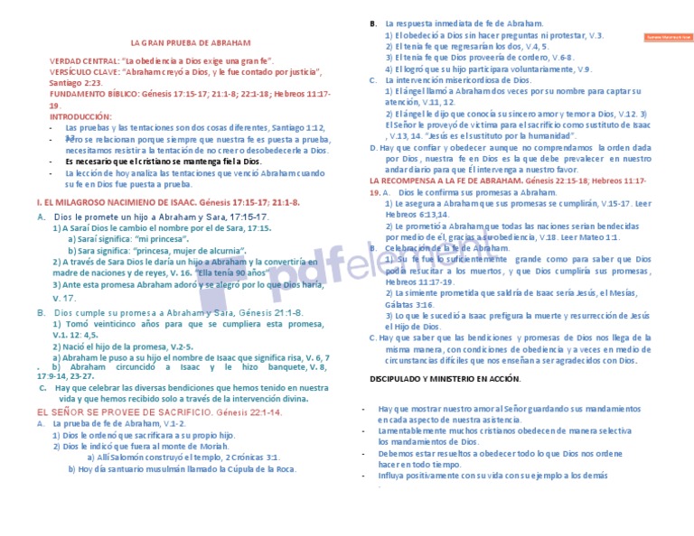 La Gran Prueba de Abraham | PDF | Abrahán | Isaac