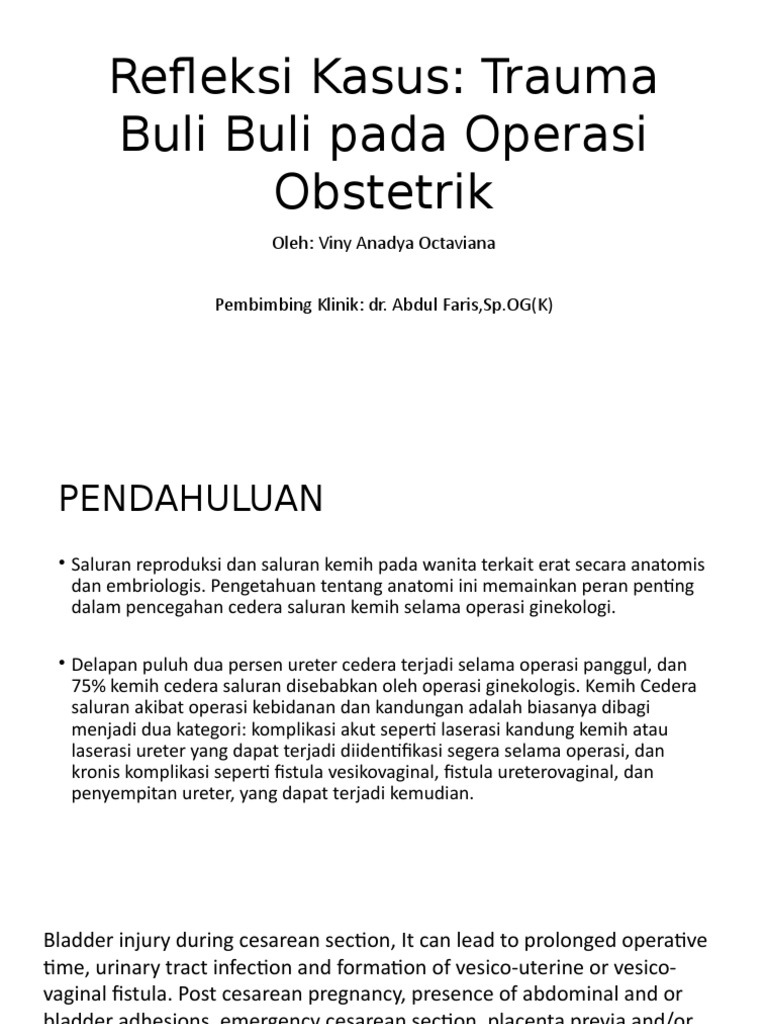 Trauma Buli Buli | PDF | Caesarean Section | Uterus