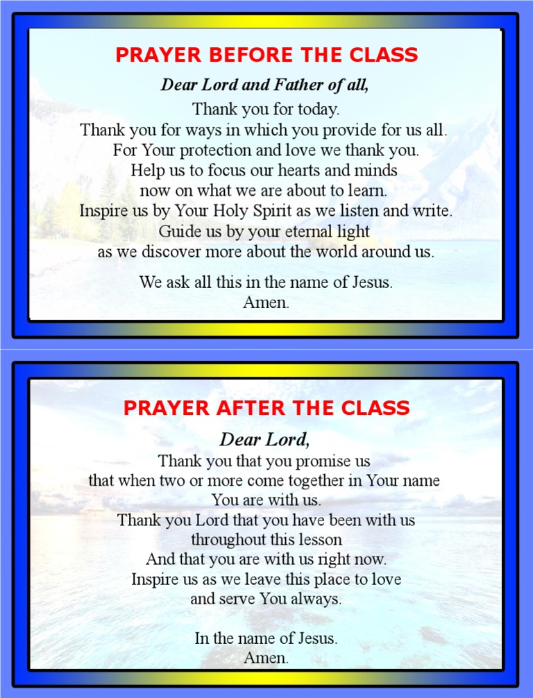 Prayer Before The Class | PDF