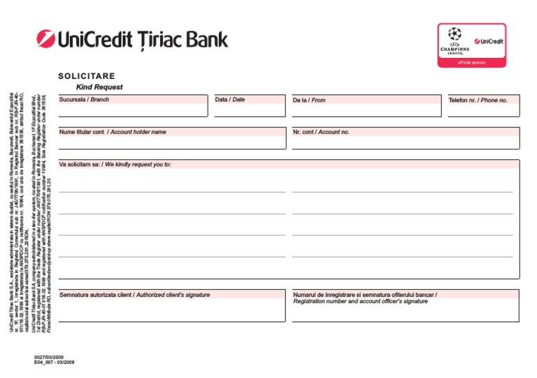 FORMULAR uNICREDIT | PDF | Business