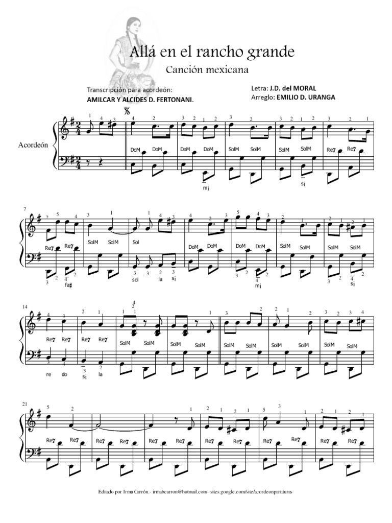 Letra y acordes de "Allá en el Rancho Grande" | PDF | Ocio