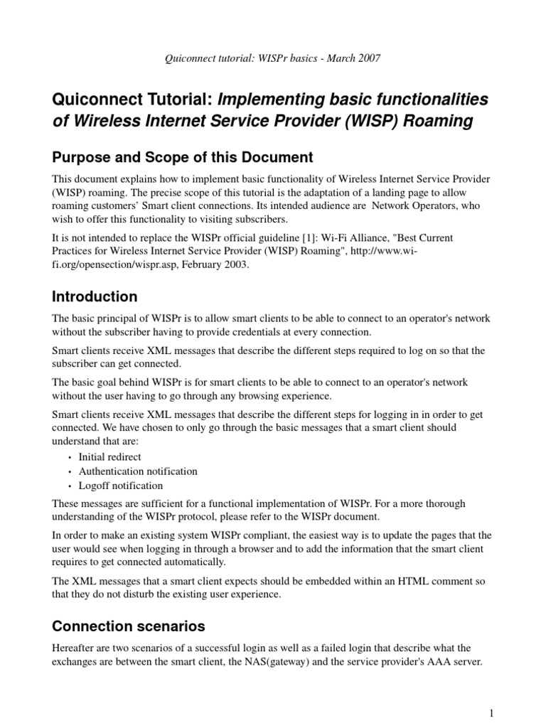 Wispr Basics V1.2 | PDF | Radius | Hypertext Transfer Protocol