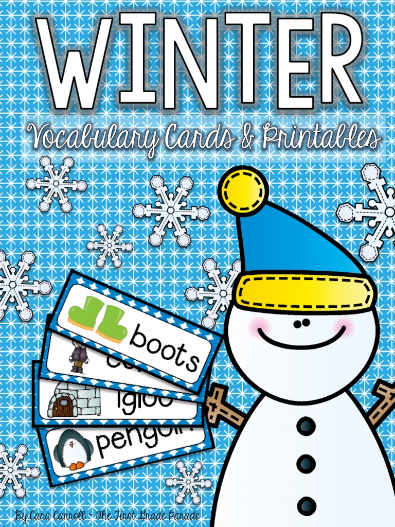 Winter Vocabulary Cards Prin Tables | PDF | Winter Phenomena | Forms Of ...