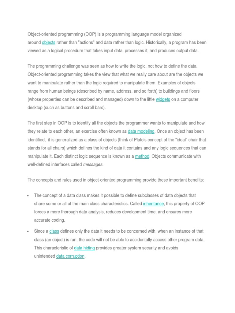 Oop | Download Free PDF | Object Oriented Programming | Class (Computer ...