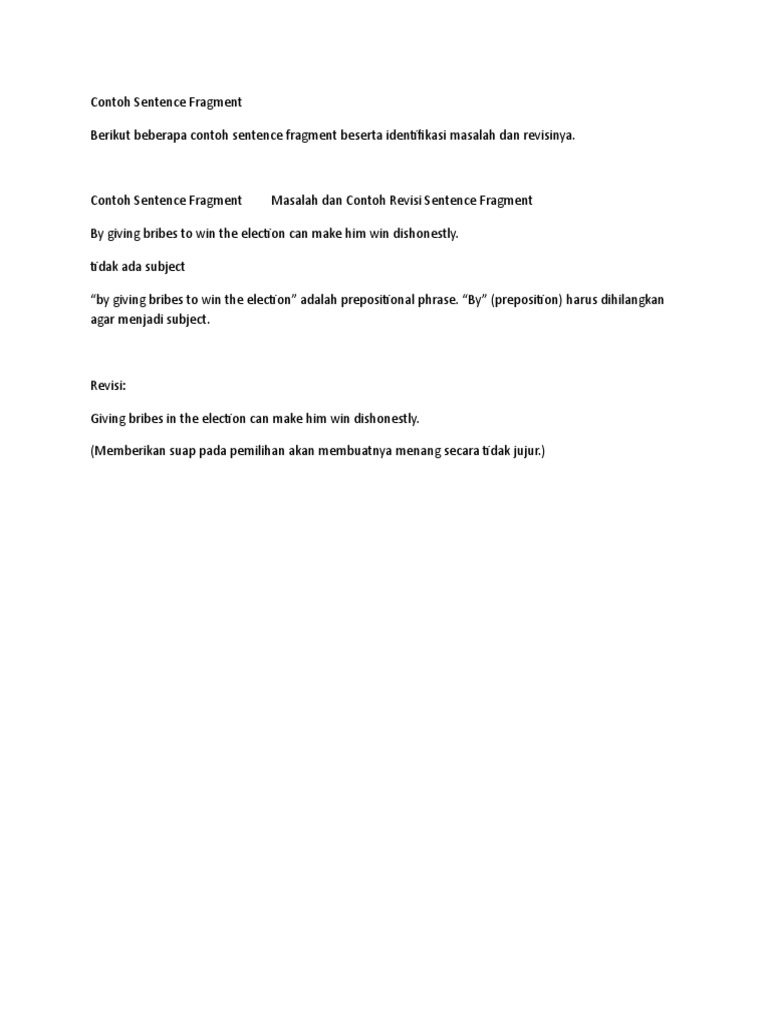 Contoh Sentence | PDF