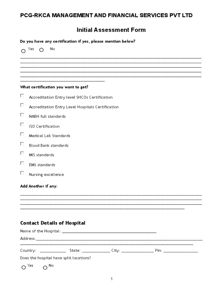 Nabh Form | PDF | Infection Control | Intensive Care Unit